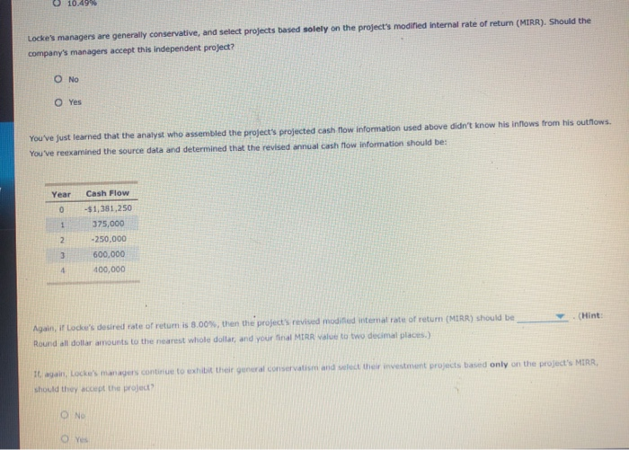 Solved 10. Cashflow patterns and the modified rate of return | Chegg.com