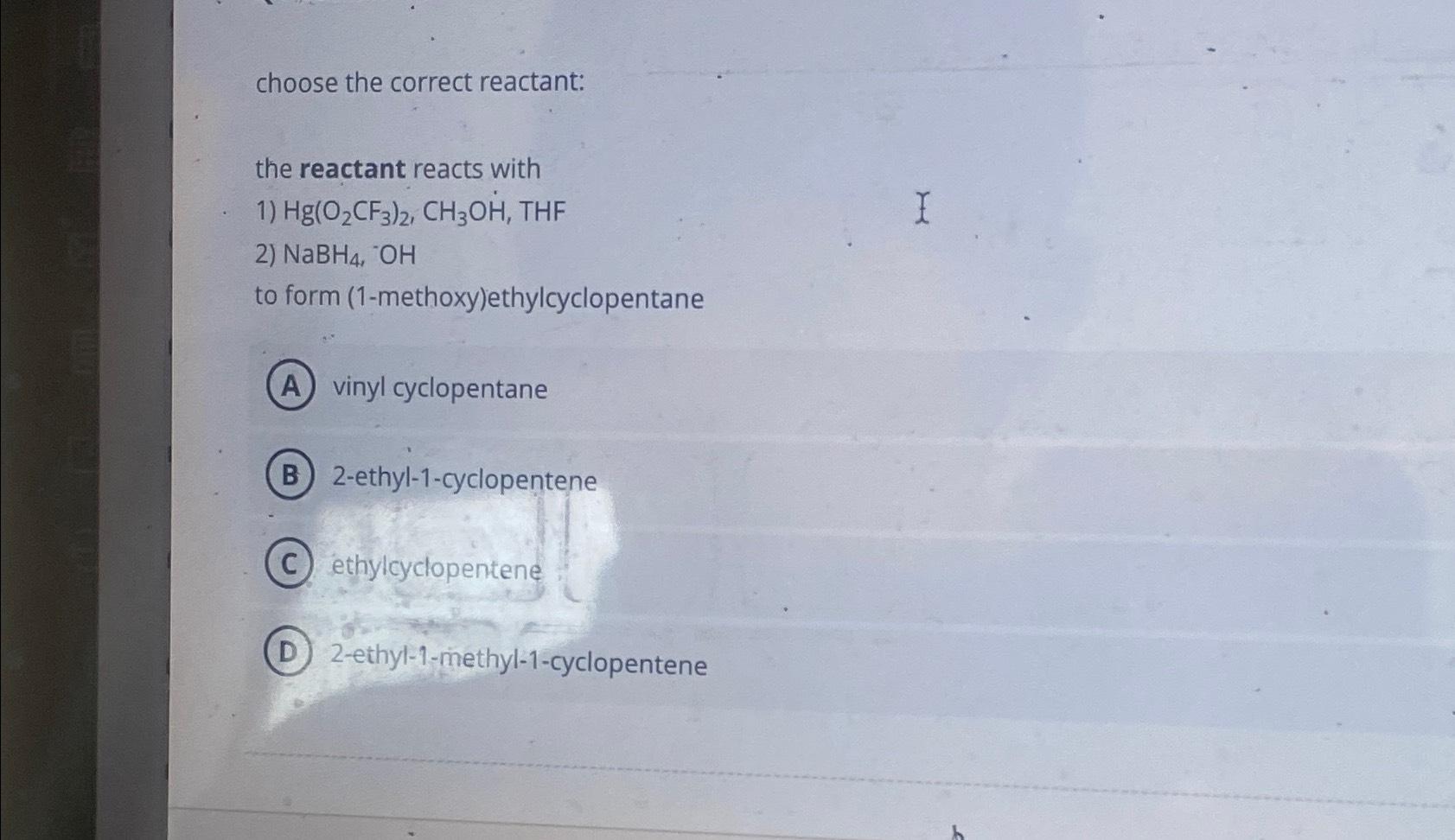 Solved choose the correct reactant:the reactant reacts | Chegg.com