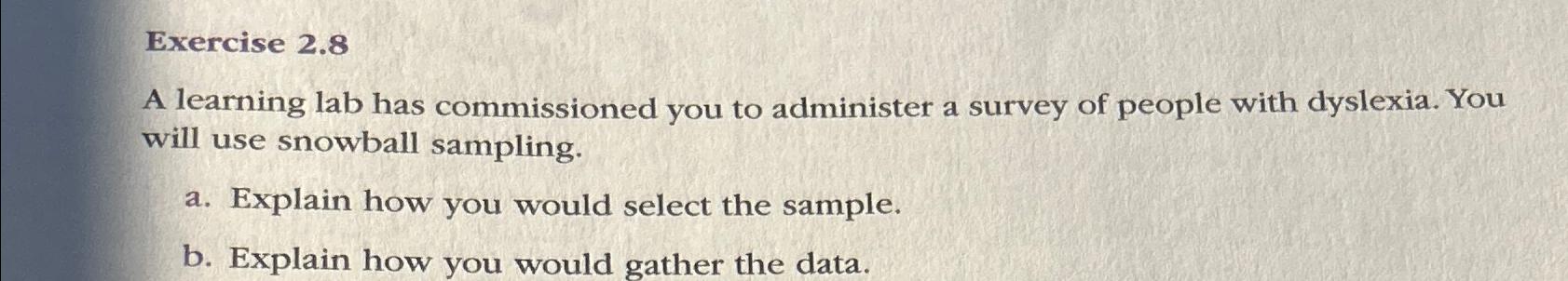 Solved Exercise 2.8A learning lab has commissioned you to | Chegg.com