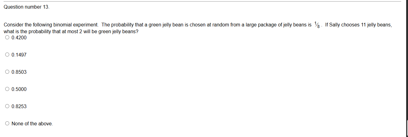 Solved Question number 13.Consider the following binomial | Chegg.com