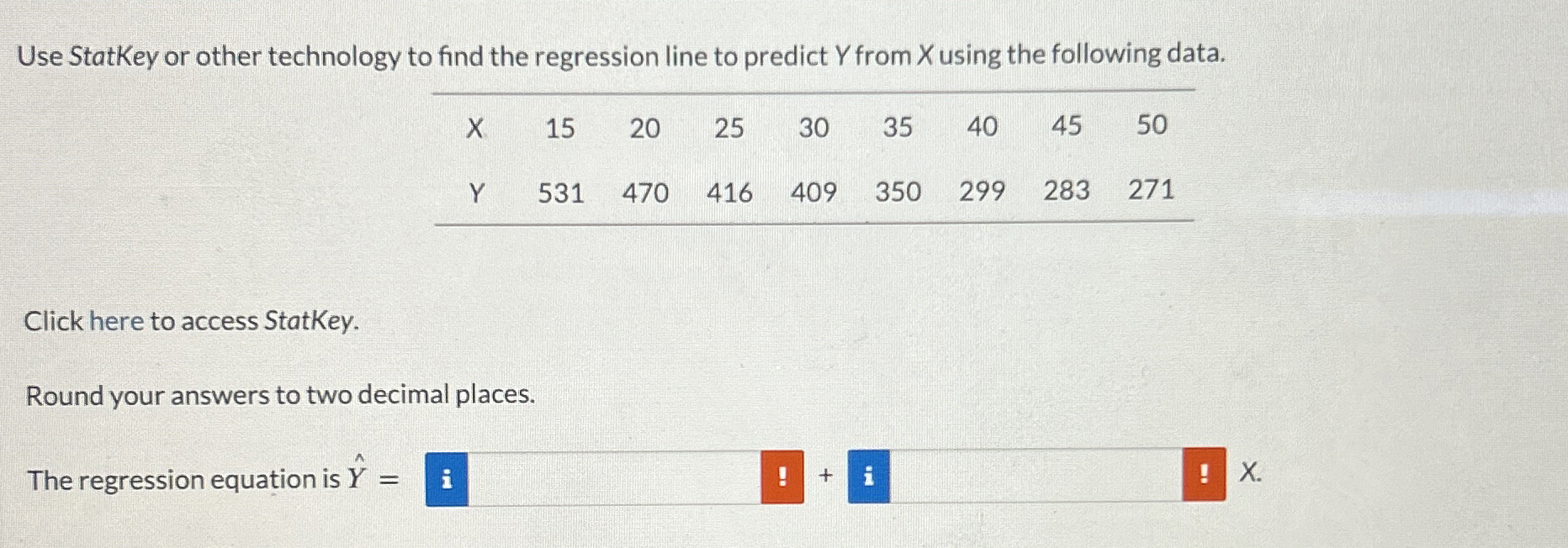 Solved Use StatKey or other technology to find the | Chegg.com