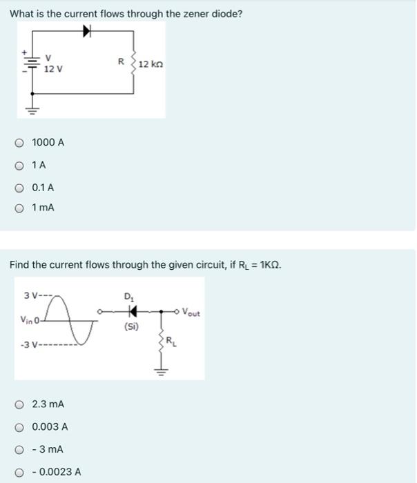 Solved What is the current flows through the zener diode? R | Chegg.com