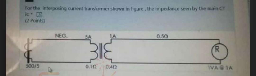 Solved For the interposing current transformer shown in | Chegg.com