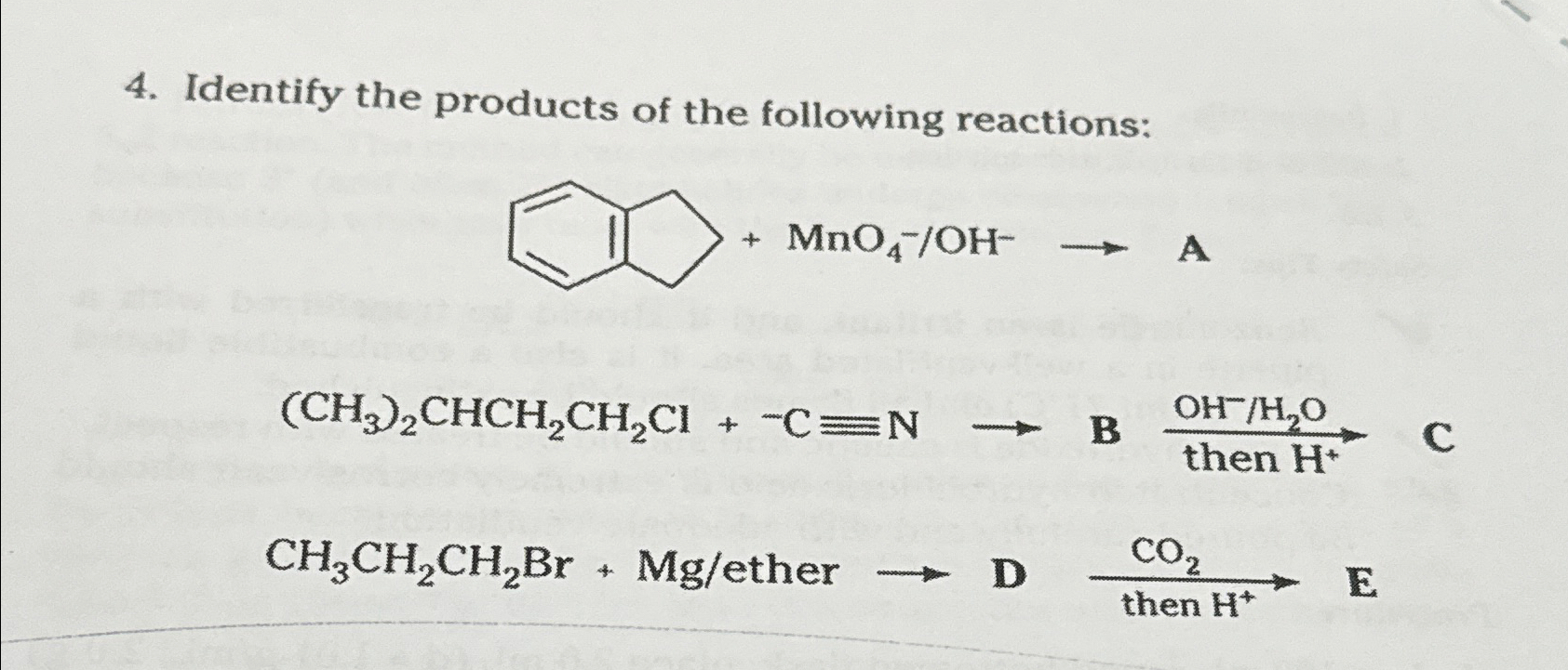 Solved Identify the products of the following | Chegg.com