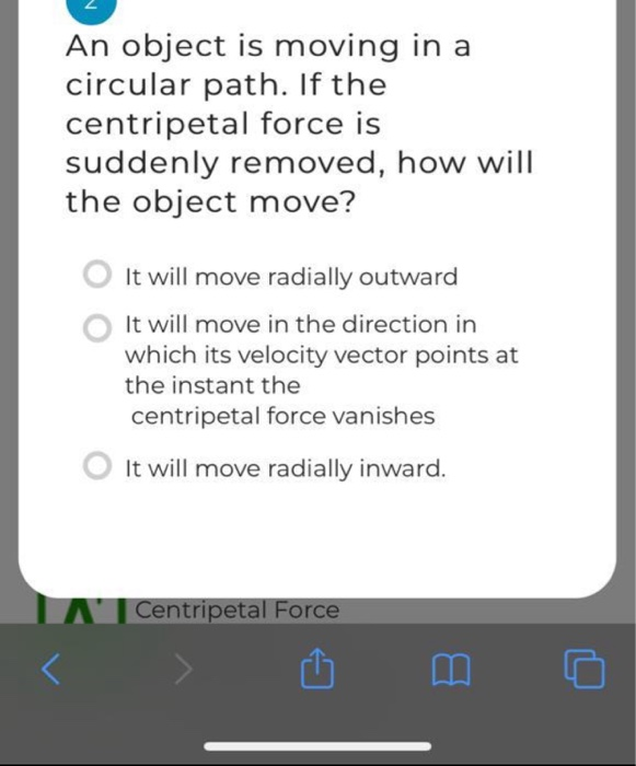 Solved An object is moving in a circular path. If the | Chegg.com