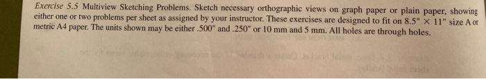 Solved Exercise 5.5 Multiview Sketching Problems. Sketch | Chegg.com