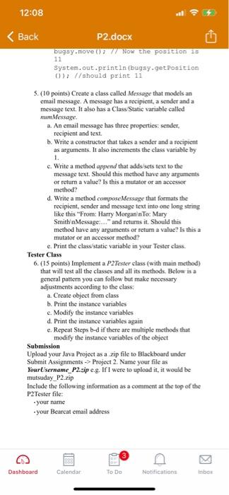 Solved Tester Class 6 15 Points Implement A P2tester 