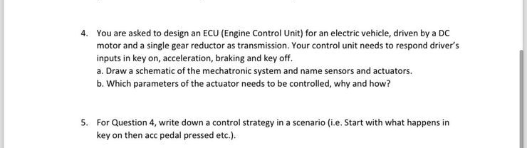 Solved You are asked to design an ECU (Engine Control Unit) | Chegg.com