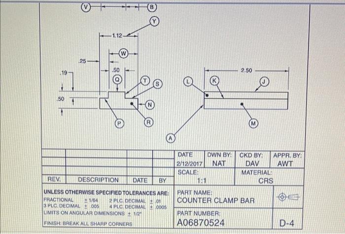 Solved Unit 9 I Three-View DrawingsASSIGNMENT D-4: COUNTER | Chegg.com