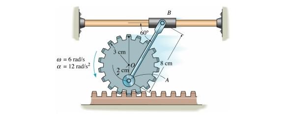 Solved Figure shows the gear mechanism slider B is connected | Chegg.com