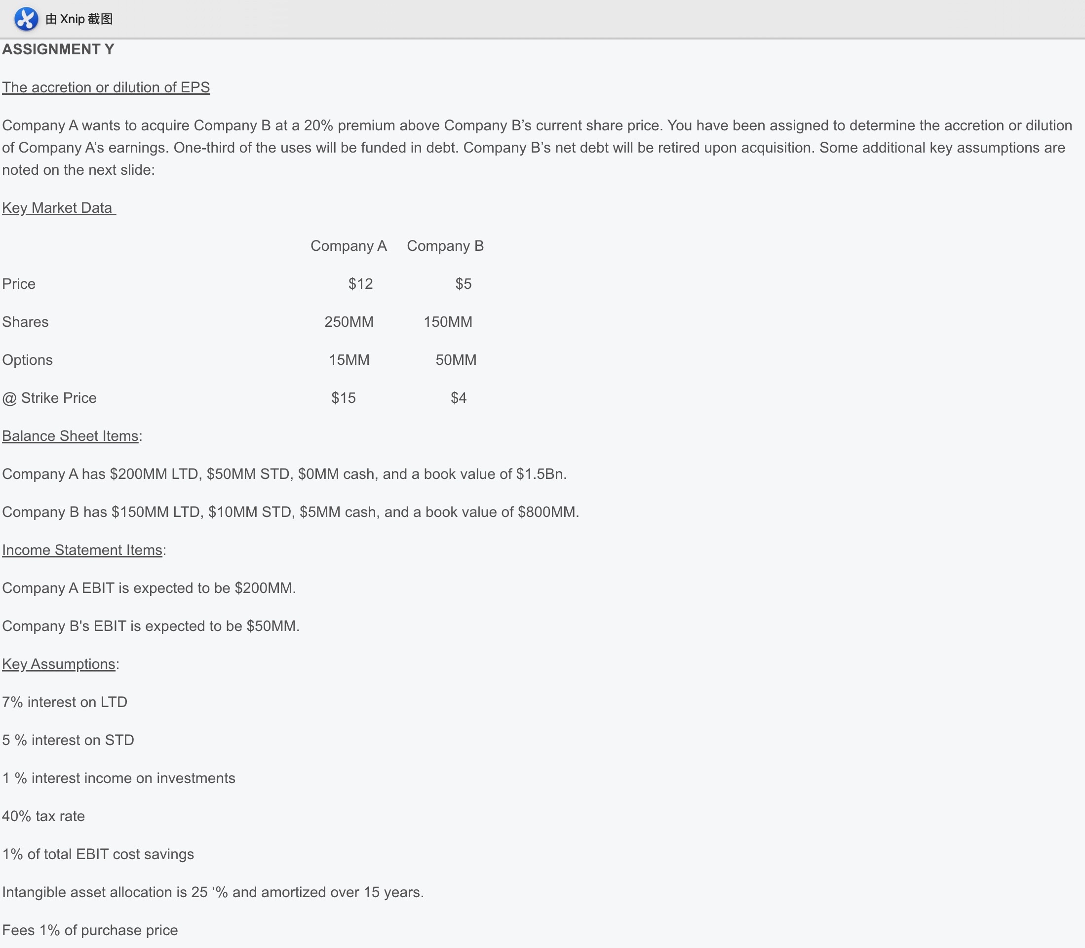 Solved 由 ﻿Xnip 截图ASSIGNMENT YThe accretion or dilution of | Chegg.com