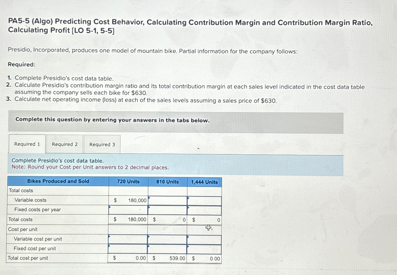 Solved PA5-5 (Algo) ﻿Predicting Cost Behavior, Calculating | Chegg.com