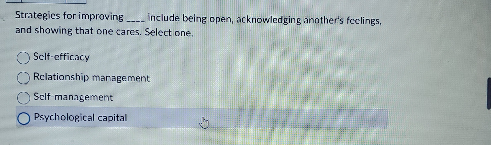 Solved Strategies for improving q, ﻿include being open, | Chegg.com