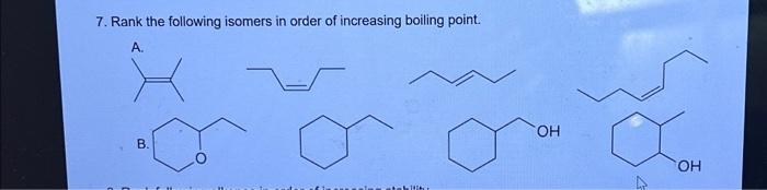 Solved 5. Rank the following conformations in order of | Chegg.com