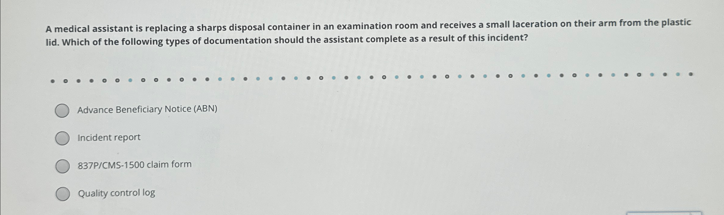 Solved A medical assistant is replacing a sharps disposal | Chegg.com