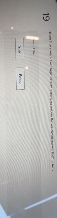 Solved Helper T cells interact with target cells by | Chegg.com