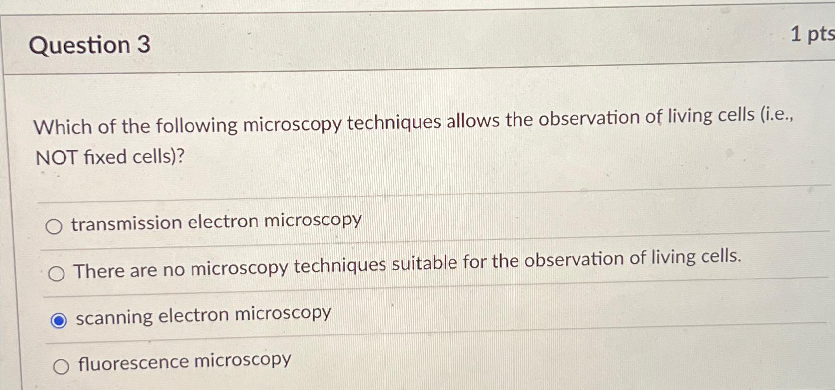 Solved Question 3Which of the following microscopy | Chegg.com