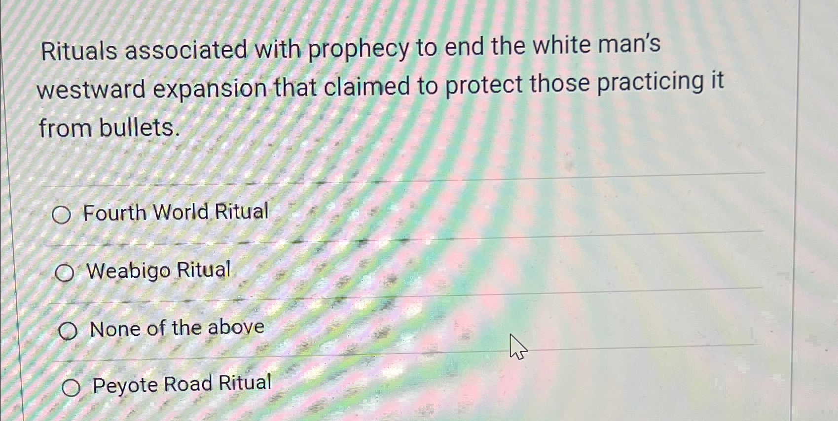 Solved Rituals associated with prophecy to end the white | Chegg.com
