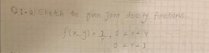 Solved Q 1-a) Sketch the given Joint density functions | Chegg.com