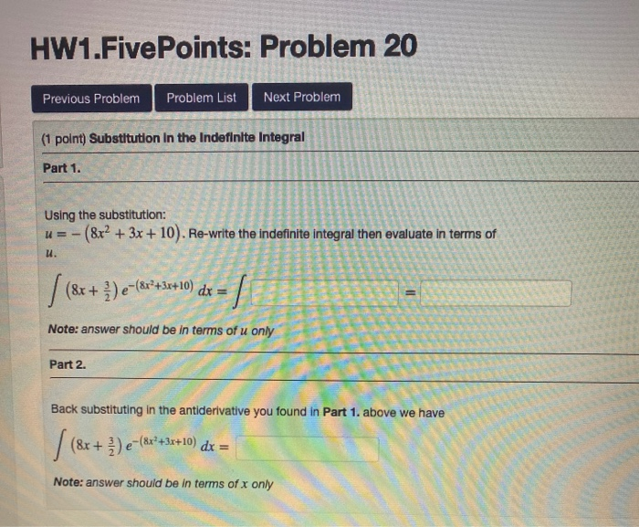 Solved HW1.Five Points: Problem 20 Previous Problem Problem | Chegg.com Solved HW1.Five Points: Problem 20 Previous Problem Problem | Chegg.com