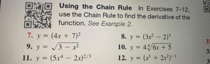Solved Using the Chain Rule In Exercises 7-12, use the Chain | Chegg.com