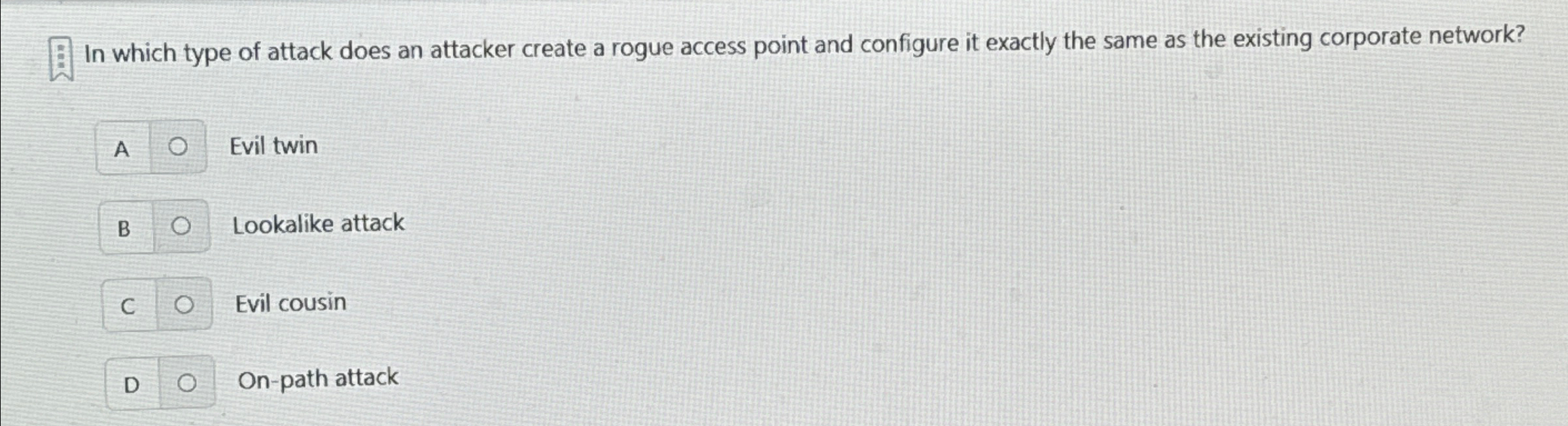 Solved In Inich type of attack does an attacker create a | Chegg.com