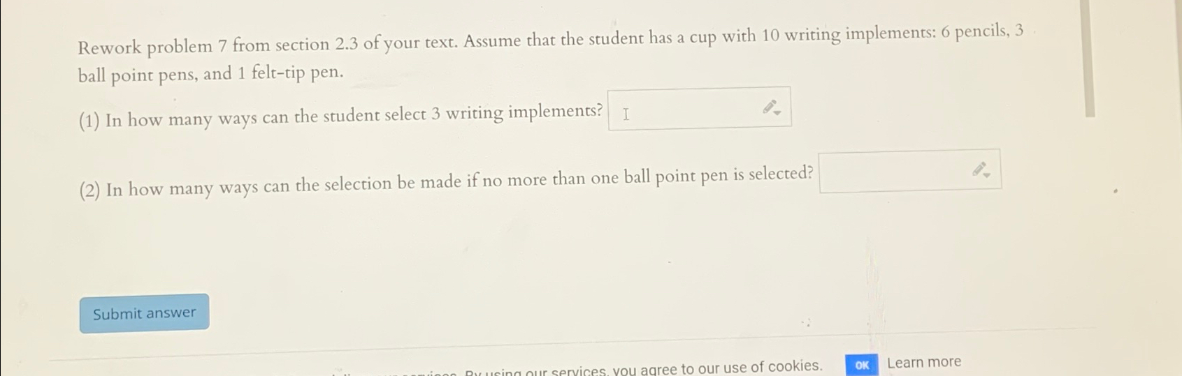 Solved Rework problem 7 ﻿from section 2.3 ﻿of your text. | Chegg.com