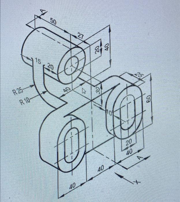 Solved draw left view | Chegg.com