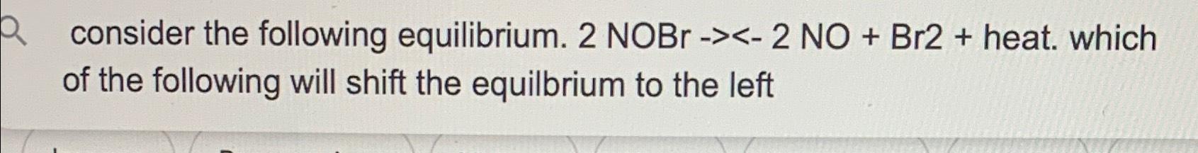 Solved consider the following equilibrium. 2NOBr→