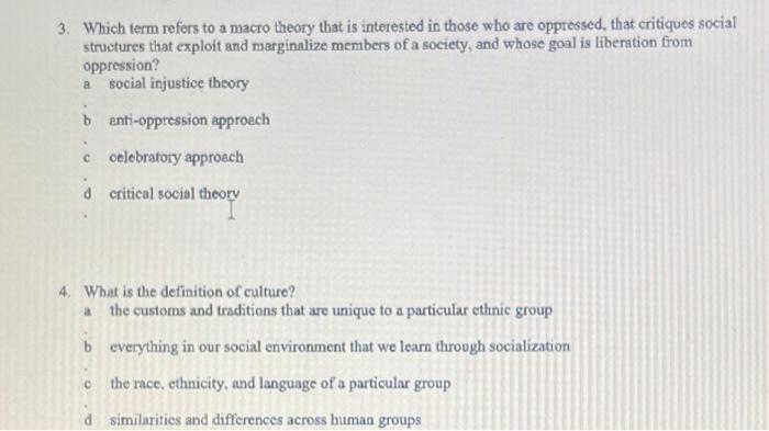 a races MULTIPLE CHOICE 1. Which of the following | Chegg.com