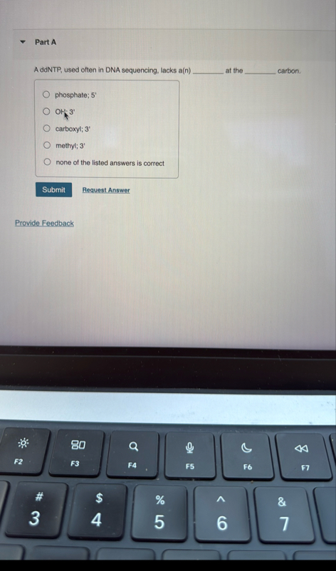 Solved Part AAddNTP, used often in DNA sequencing, lacks | Chegg.com