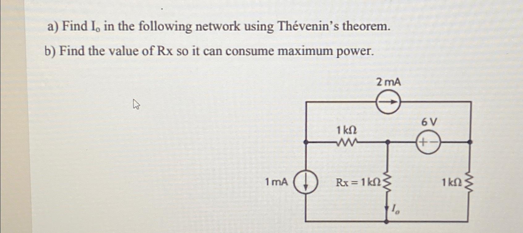 Solved a) ﻿Find I0 ﻿in the following network using | Chegg.com