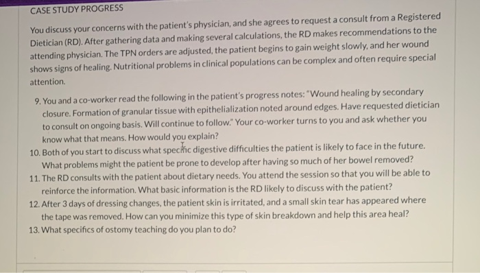 CASE STUDY PROGRESS You discuss your concerns with | Chegg.com