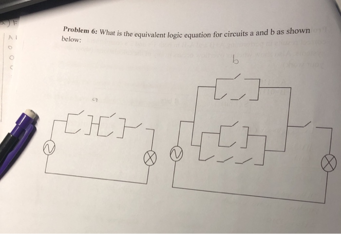 Solved Problem 6: What is the equivalent logic equi below: s | Chegg.com