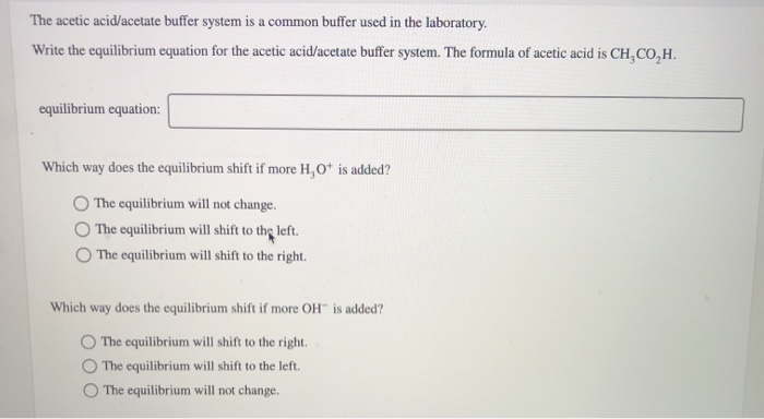 Solved The acetic acid/acetate buffer system is a common | Chegg.com