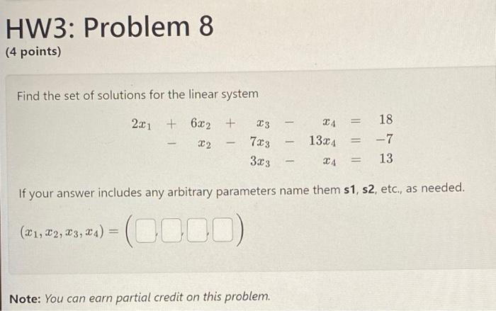 Solved Find the set of solutions for the linear system | Chegg.com