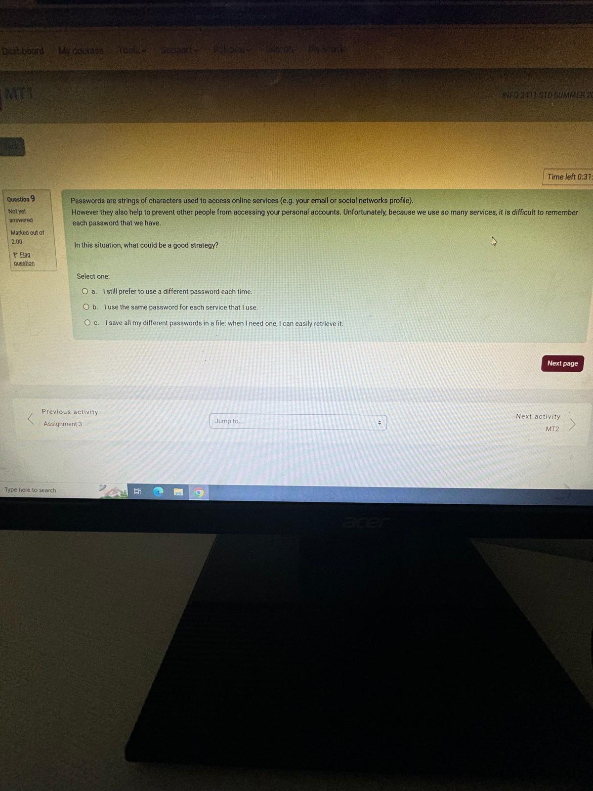 Solved Time left 0:31Question 9NotyetansweredMarked out | Chegg.com