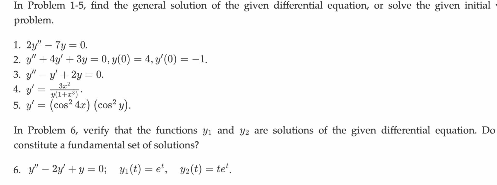 Solved In Problem 1-5, ﻿find the general solution of the | Chegg.com