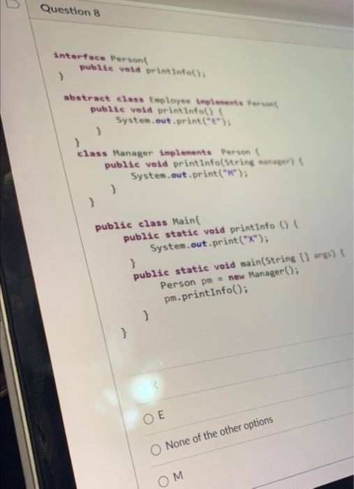 Solved Interface Persont 3 publie void printinfo() is | Chegg.com