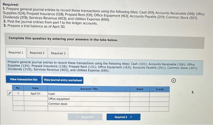 Solved Problem 2-1A (Static) Preparing and posting journal | Chegg.com
