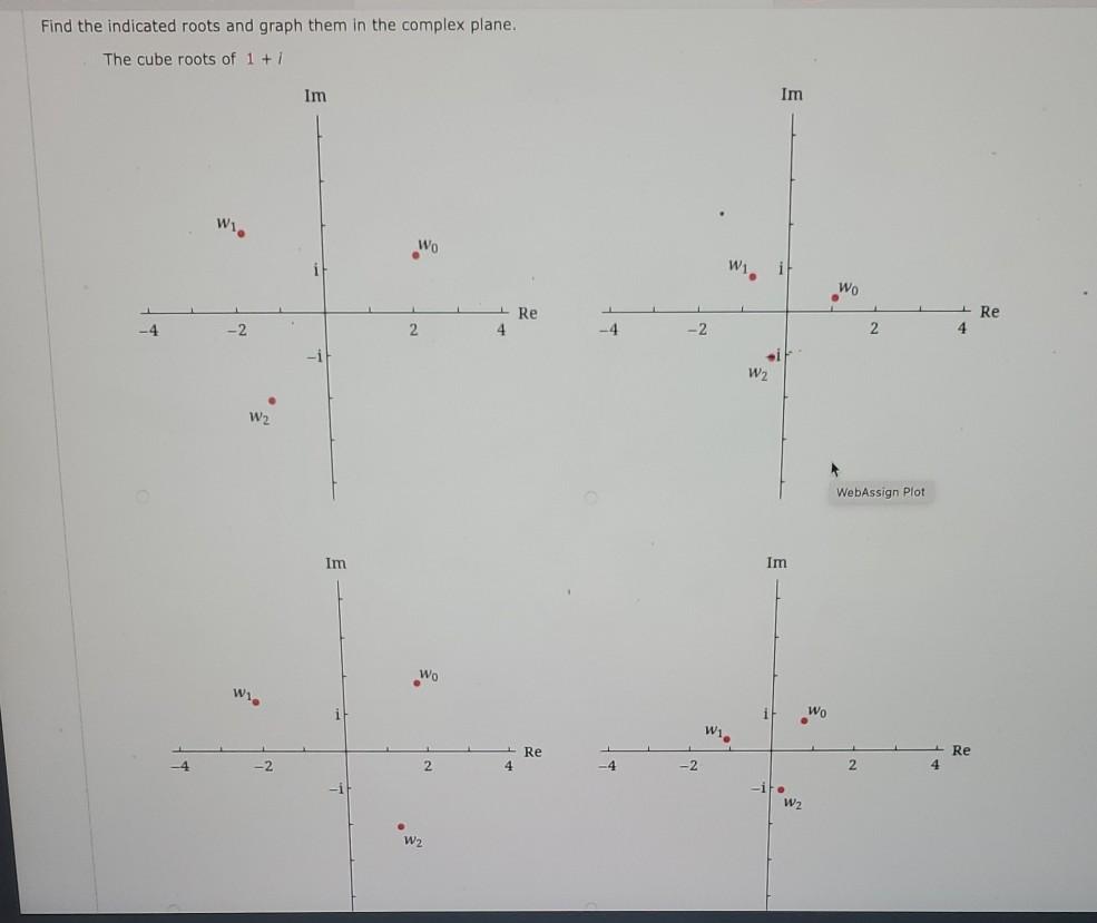 Solved Find the indicated roots and graph them in the | Chegg.com