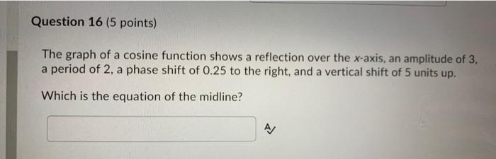 Solved The graph of a cosine function shows a reflection | Chegg.com