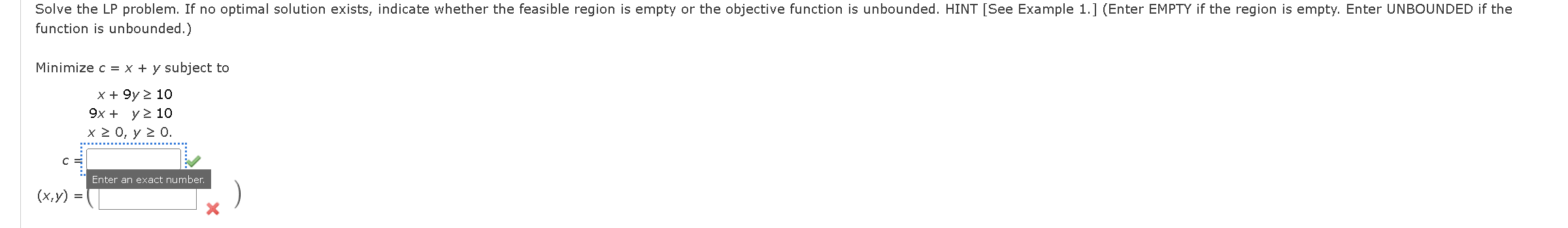 Solved function is ﻿unbounded.c=x+y ﻿subject | Chegg.com