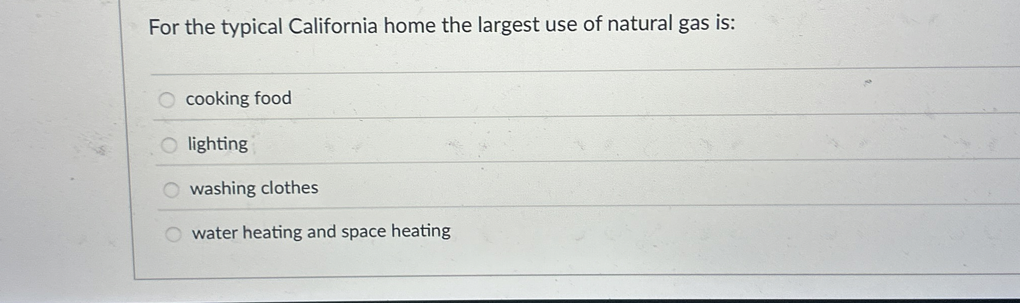 Solved For the typical California home the largest use of | Chegg.com