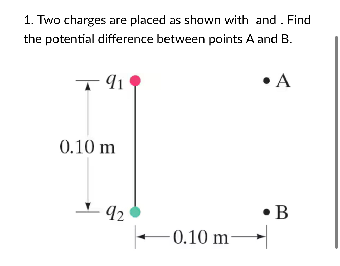 Solved Two charges are placed as shown with and . ﻿Find the | Chegg.com