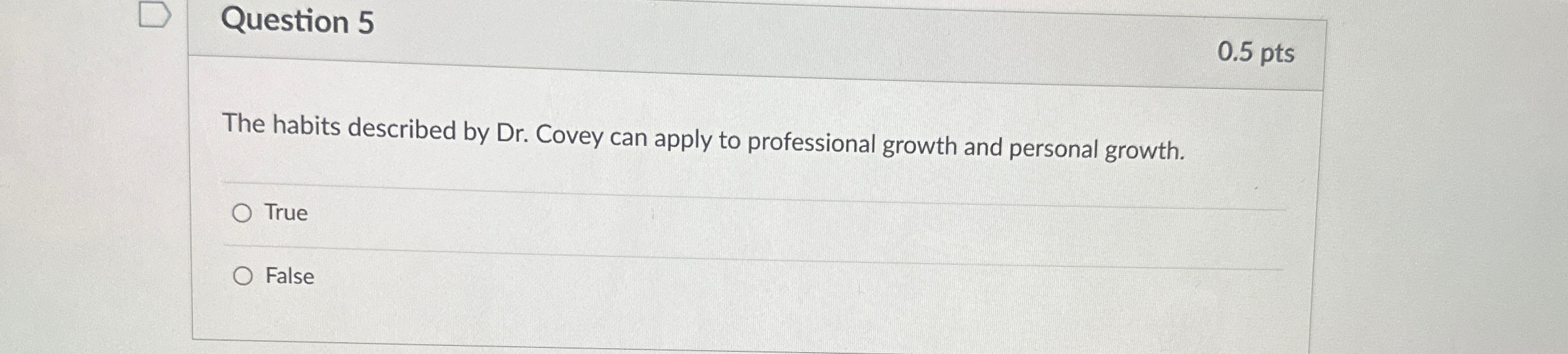 Solved Question 50.5ptsThe habits described by Dr. ﻿Covey | Chegg.com