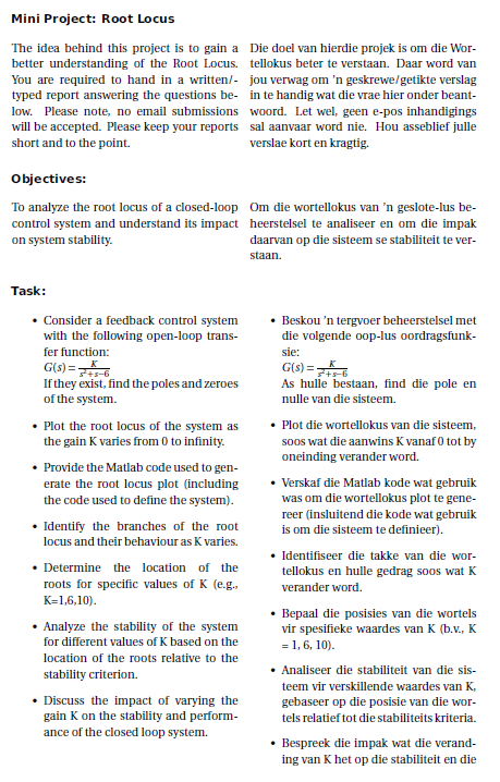 Mini Project: Root LocusThe idea behind this project | Chegg.com