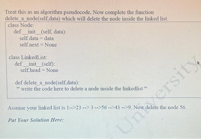 Solved Treat this as an algorithm pseudocode, Now complete | Chegg.com