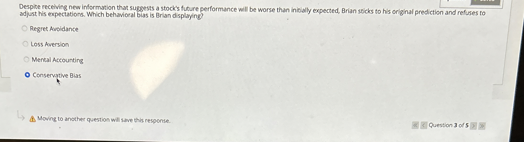Solved Despite receiving new information that suggests a | Chegg.com