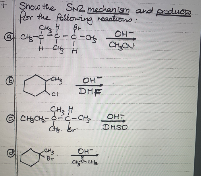 Solved | Show the SN2 mechanism and products for the | Chegg.com
